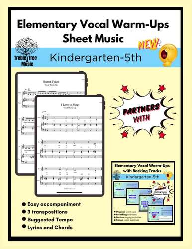 Elementary Vocal Warm-Ups Sheet Music by Treble Tree Music | TPT