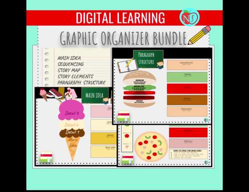 GRAPHIC ORGANIZER Digital Learning BUNDLE | FUN THEMES | Smart Board ...