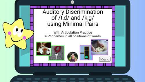 Minimal Pairs t,d,k,g Discrimination and Artic- Boom Deck | TPT