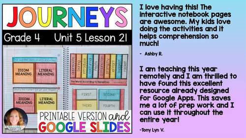 Journeys 4th Grade Unit 5 BUNDLE: Interactive Supplements 2014/2017 ...