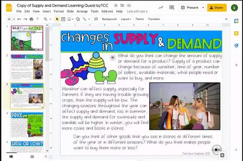 Supply and Demand Unit | Digital & Printable Activities by The Core Coaches