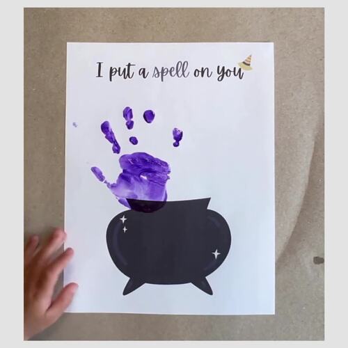 Halloween Craft Handprint Templates, Handprint Art, Halloween Activity