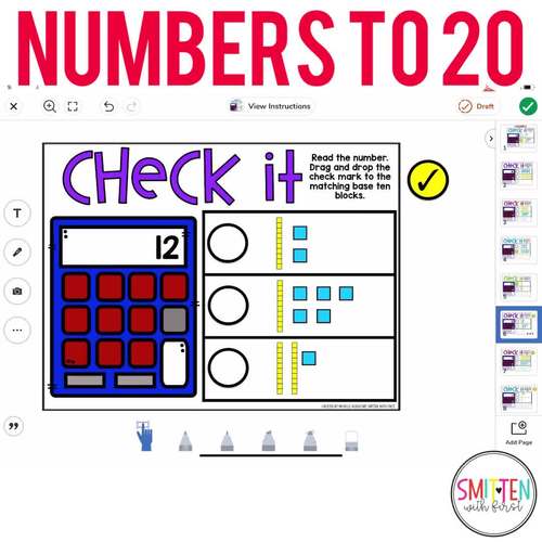 Digital Math Activities Numbers to 20 for Google Classroom™& Seesaw™