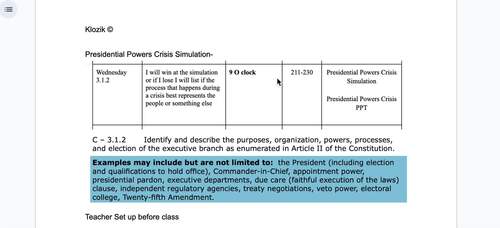 Presidential Powers Crisis Simulation | Executive Branch & Checks and ...