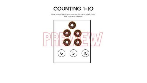 kindergarten Counting 1 to 10 math worksheet back to school by How Please