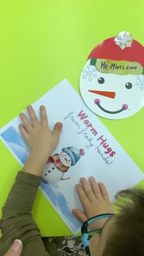 Winter Snowman Handprint Template Printable by Mr Mintz Crafts | TPT
