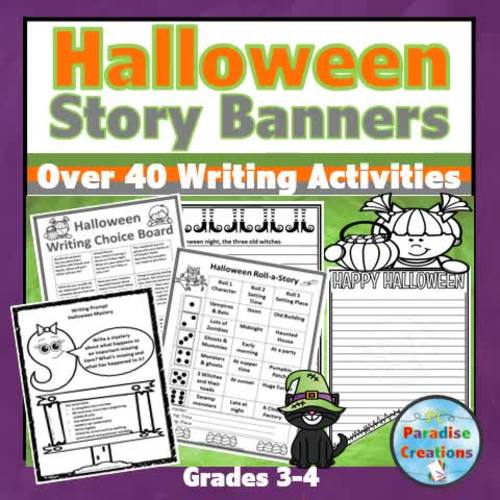 Halloween Writing Banner Activities by Paradise Creations | TPT