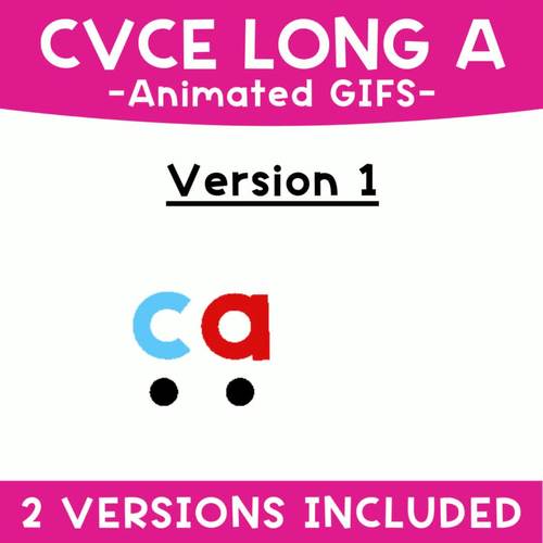 CVCE Long A Words GIFS by Teacher Cloud | TPT