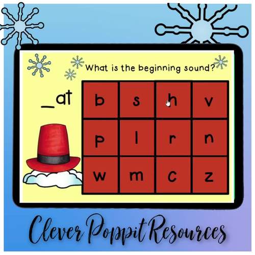 BOOM CARDS CVC Beginning Sounds - Secret Winter Picture | TPT