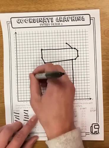 Graphing and Plotting Points on a Coordinate Graph Among Us Mystery Picture