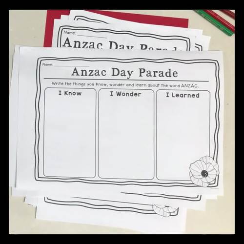 Anzac Day Parade Worksheets | Anzac Day Print and Go Activities | TPT