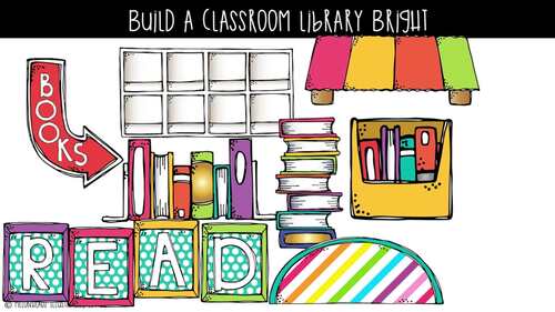 Build a Classroom clip art, Library clip art, Bright clip art COLORED ...