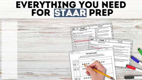 STAAR Plot Elements Passages Task Cards & Quiz Story Plot Worksheets ...
