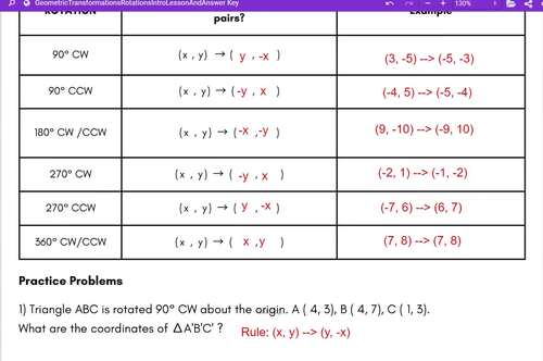 Geometric Transformations | Rotations Intro Lesson | 4 Pages | TPT