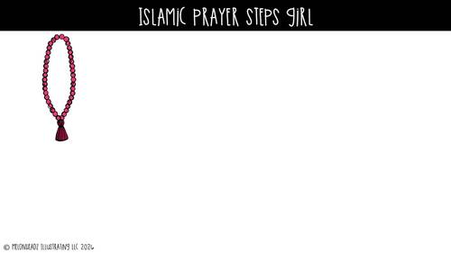 Islamic Prayer Steps clip art, Girl, sequence COLORED Version | TPT