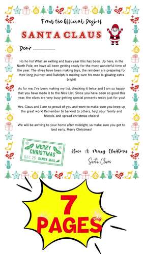 Feliz Navidad Santa Actividad de Escritura de Cartas de Deseos para Niños