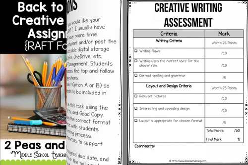 Back to School Creative Writing Assignment by 2peasandadog | TpT