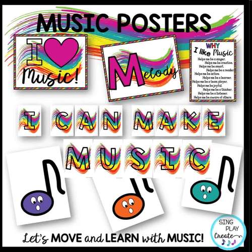 MUSIC CLASS Posters, Standards, I Can Statements, Decor, Bulletin Board ...