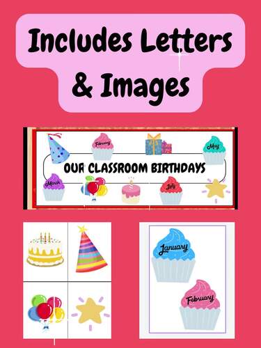 Classroom Birthdays Bulletin Board Kit - Images & Letters + BONUS ...