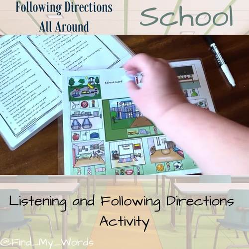 Listening and Following Directions Activity Simple to Multi-Step | School