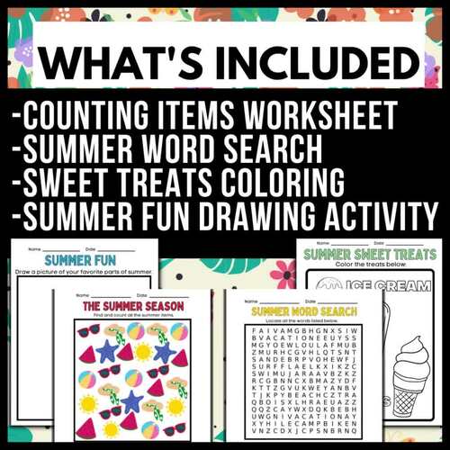 Summer Fun Activities Packet → No Prep / Printable Worksheets | TPT
