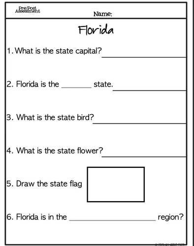 Florida Worksheets, 50 States, Special Education by ALL ABOUT SPED with ...