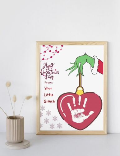 Little Grinch Handprint Craft Valentine Keepsake Printable Toddler ...