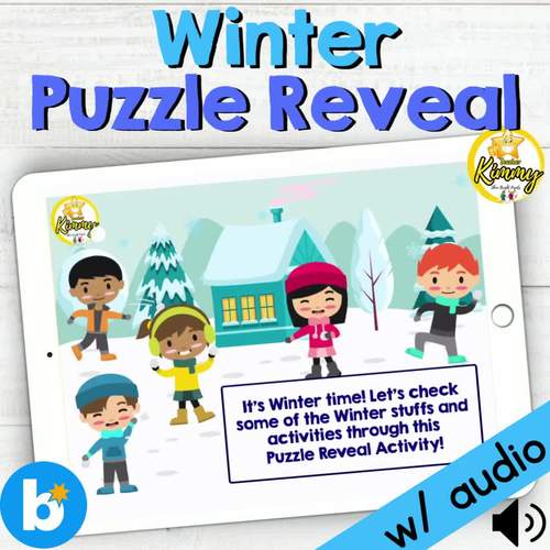 Winter Puzzle Reveal Answering What Questions Boom Cards by Teacher Kimmy