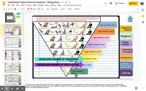 Classification Interactive Notebook by Biology Roots | TPT