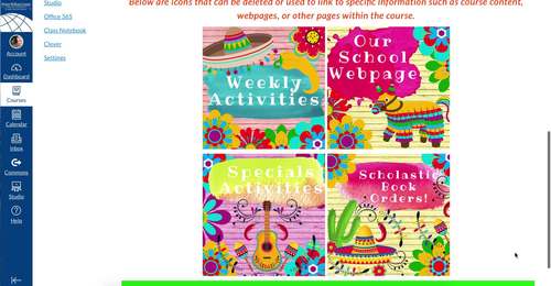 EDITABLE Canvas/Schoology/Online Course Template- Fiesta Theme | TPT