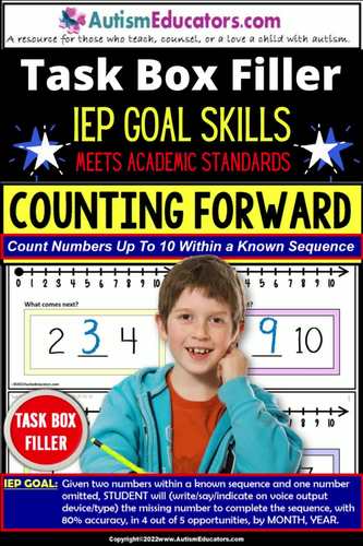 Counting Forward Up To 10 Task Box Filler for Special Education and Autism