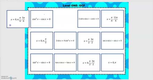Trig equation solving PowerPoint matching game Editable by VPs Classroom