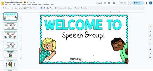 Whole Group Speech Therapy Activity, Winter, Penguins, Google Slides ...