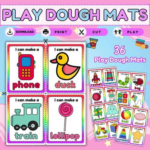 Animal Play Dough Mats | Toddler Preschool Activities | Fine Motor Skills