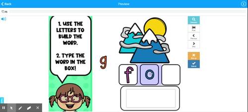 CVC Words Short O | Build & Type | Boom Cards | Distance Learning