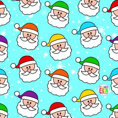 Rainbow Santas Clipart - Christmas by Erin Colleen Design | TPT
