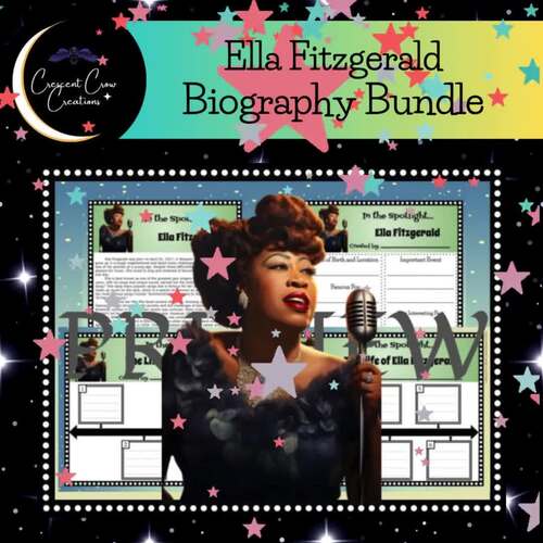 Black History Figure Ella Fitzgerald Biography Bundle Research Project