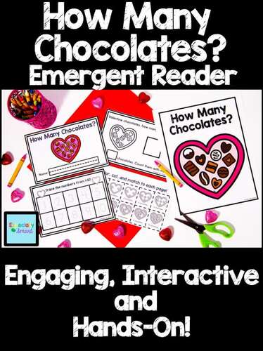 Valentine's Day Chocolates Emergent Reader 1 through 10 Counting Booklet