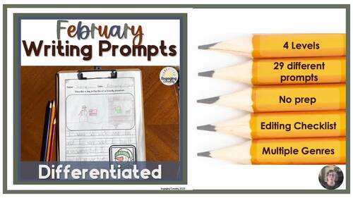 Differentiated February Writing Worksheets for Morning Center ...