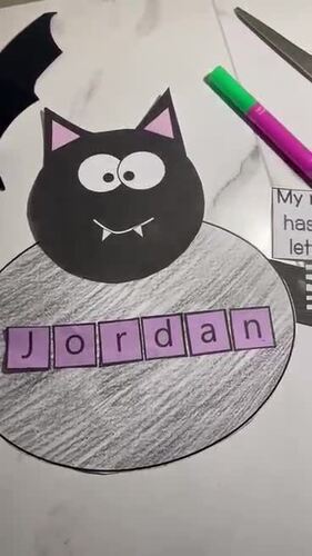 Halloween Bat Name Craft by The Teaching Diva Corner | TPT