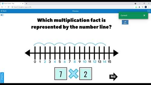 Multiplication with Number Lines Boom Cards by Hands on Learning LLC