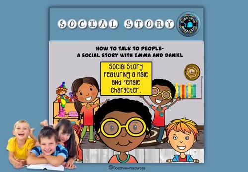 Social Story-TALKING TO EACH OTHER male and female characters | TpT