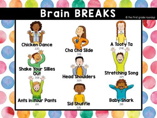 Brain Breaks Digital Board for Kindergarten, First Grade and Second Grade