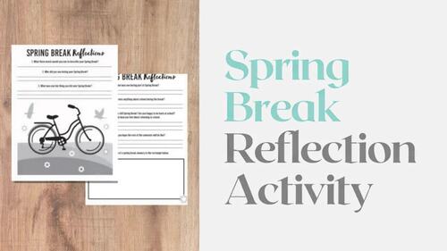 Spring Break Reflection Writing Prompts | Printable Activity | ELA ...