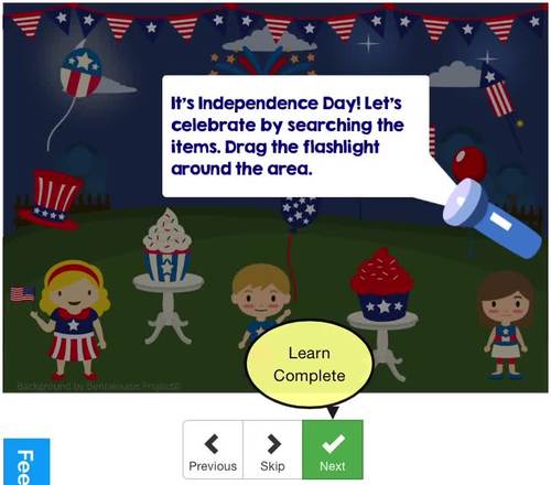 I Spy! Independence Day (using flashlight) | Visual Memory by Teacher Kimmy