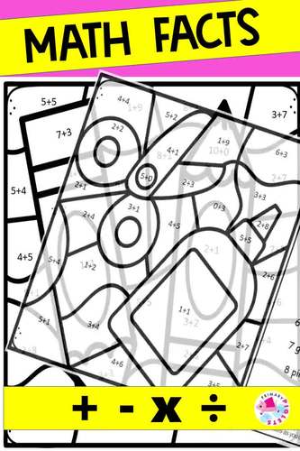 BACK TO SCHOOL Color by Number Code Addition Subtraction Multiplication ...