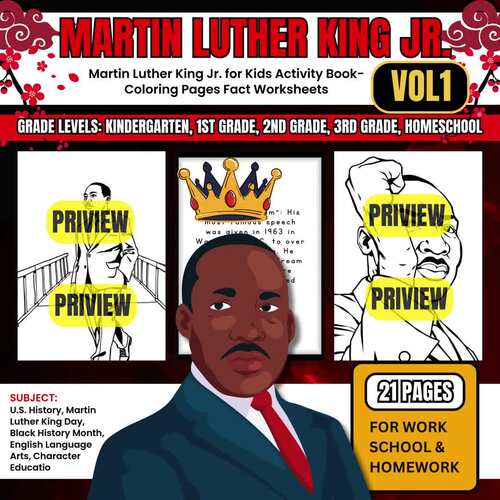 Martin Luther King Jr. for Kids Activity Book Vol. 1 Coloring Pages ...