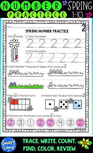 Number practice 1-10_Spring edition | Distance Learning | TpT