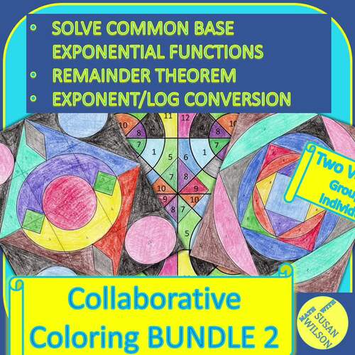 High School Math Collaborative Color by Numbers Bundle 2 | TPT