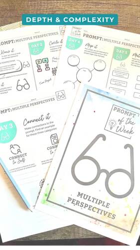 Depth & Complexity Prompt Icon of the Week Daily Worksheets: Math Set ...